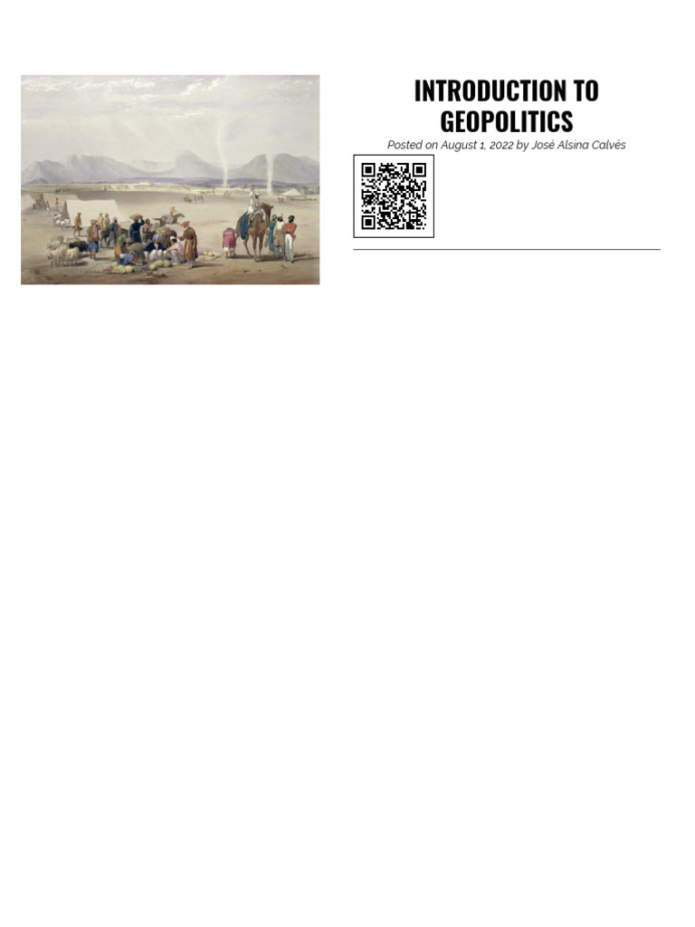 Introduction To Geopolitics | PDF