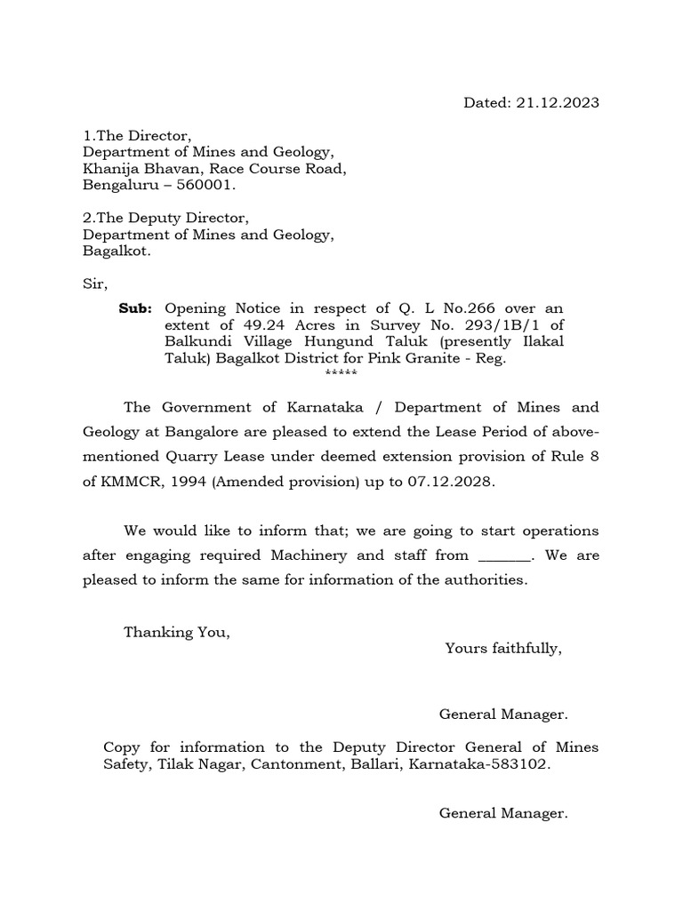 Opening Notice GEM | PDF