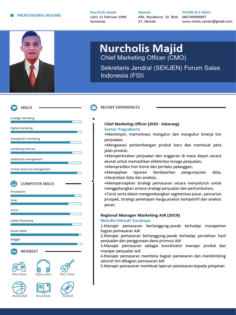 Nurcholis Majid CV-1 | PDF | Bisnis