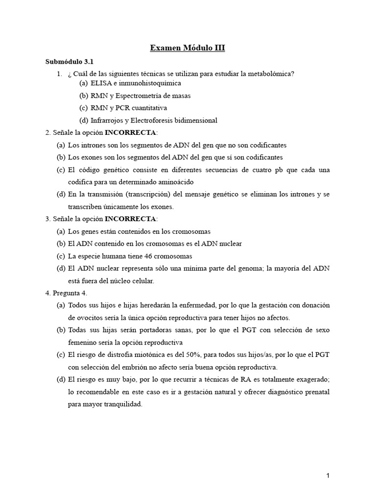 EXAMEN MÓDULO 4 Sin Respuestas | PDF
