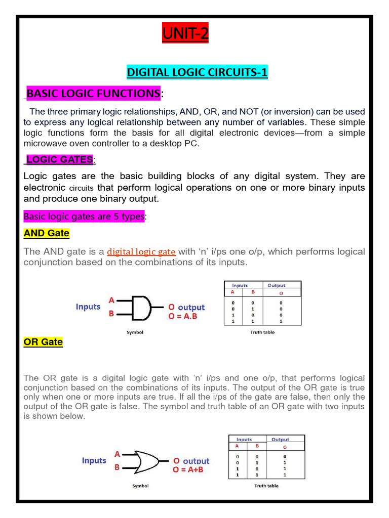 Unit2 1 | PDF | Logic Gate | Electrical Engineering