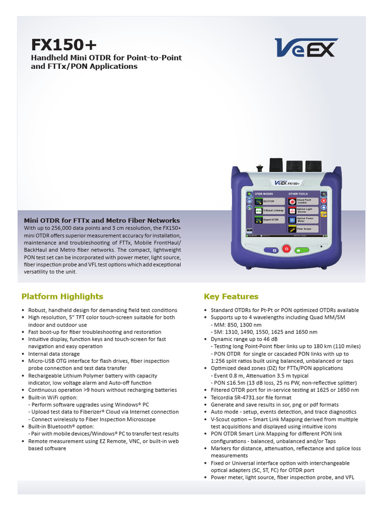 D05-00-167P FX150plus Specification Sheet | PDF | Optical Fiber | Cloud Computing