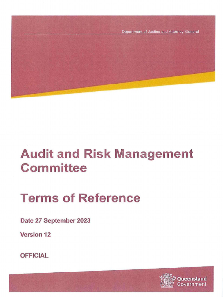 Audit Risk Management Committee Terms of Reference | PDF Audit Risk Management Committee Terms of Reference | PDF