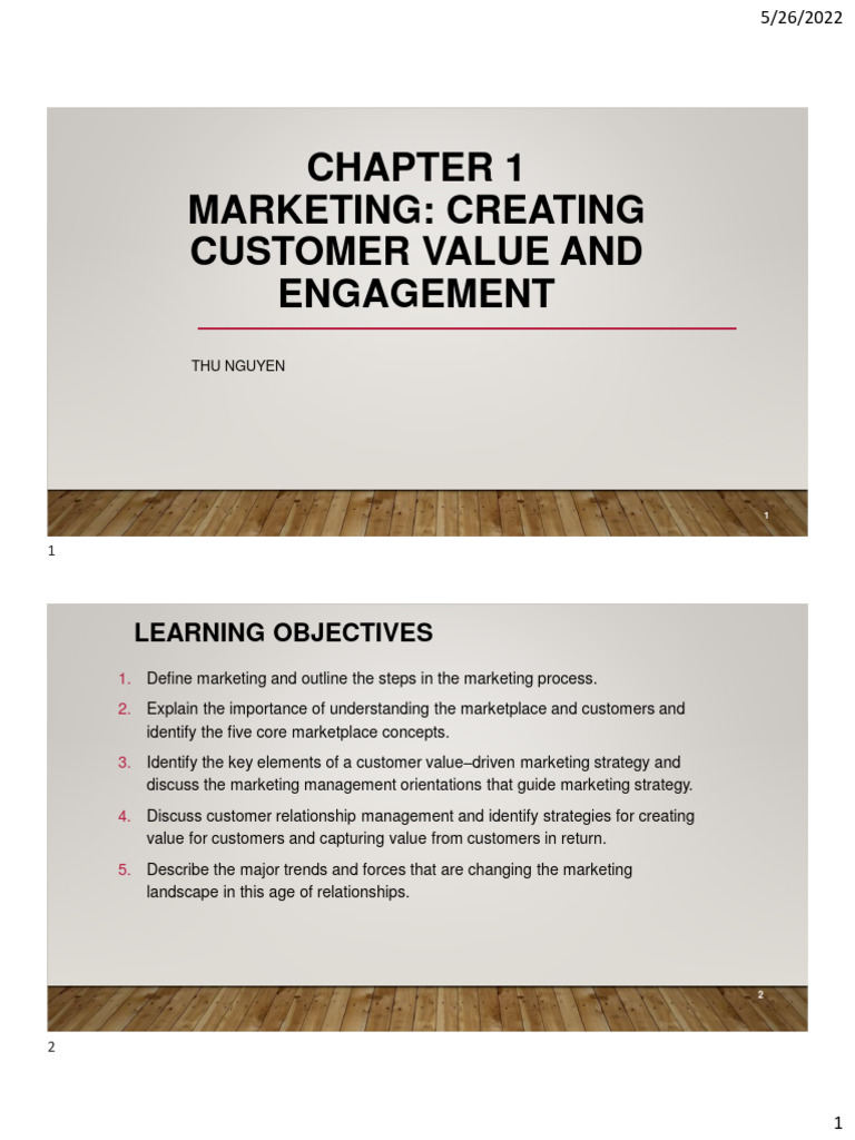 Chapter 1 - Marketing - Creating Customer Values | PDF | Marketing | Customer