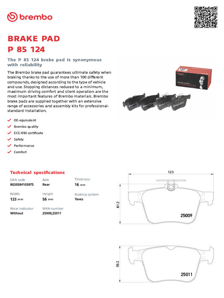 Brembo - P 85 124 | PDF | Volkswagen | Brake