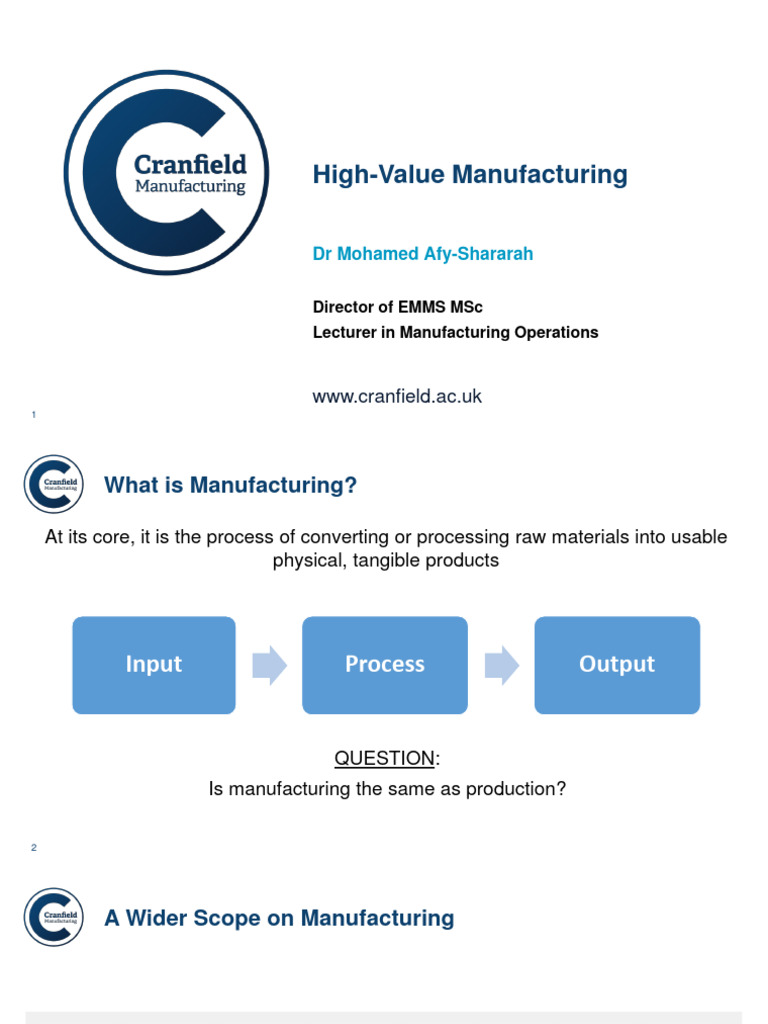 High-Value Manufacturing | PDF | Economies | Business High-Value Manufacturing | PDF | Economies | Business