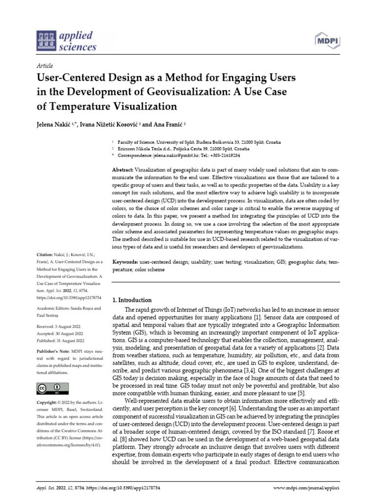 User Centered Design As A Method For Engaging Users in The Development of Geovisualization: A ...