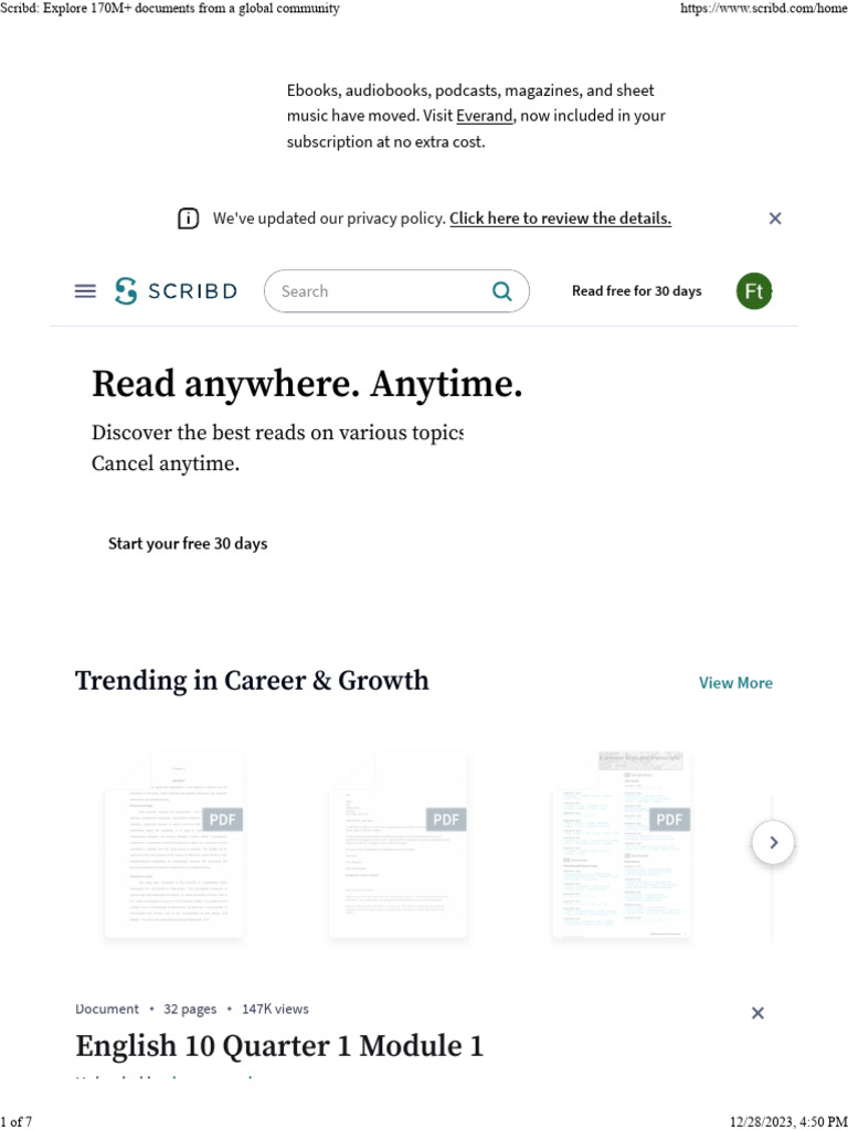 Scribd Explore 170M+ Documents From A Global Community | PDF | Scribd