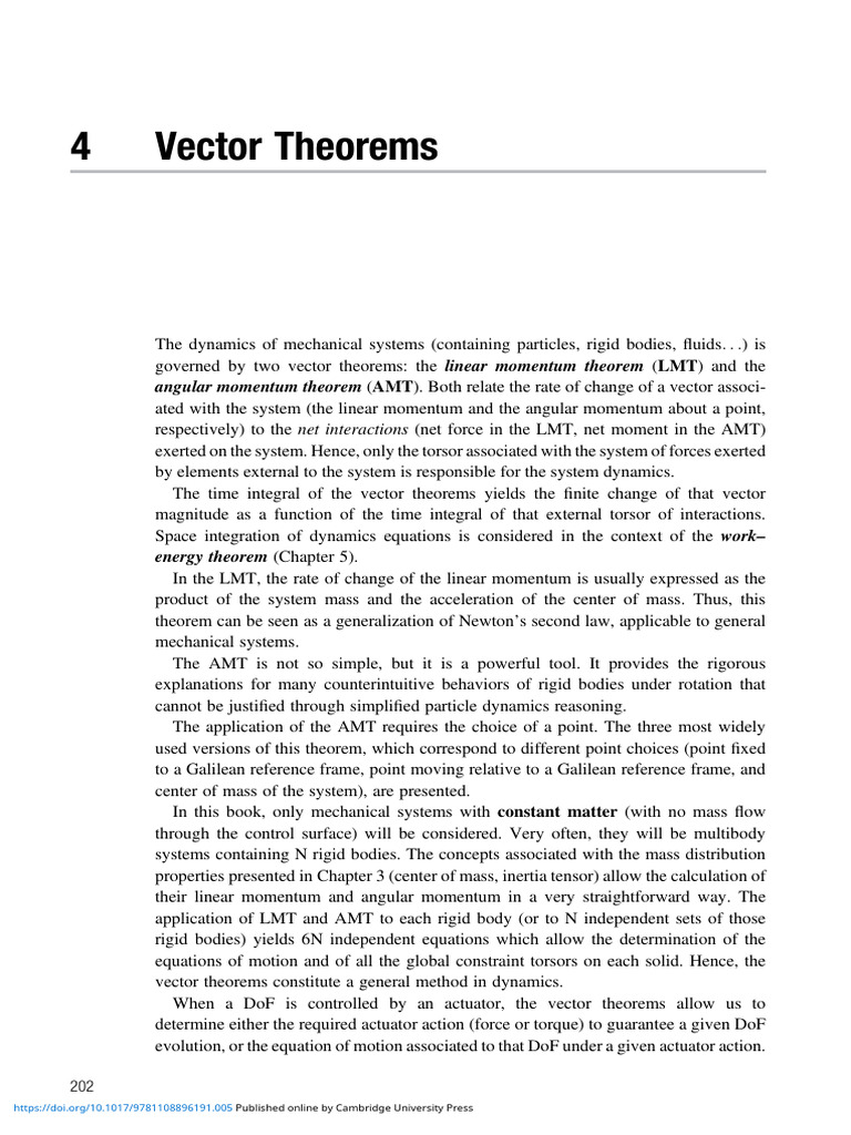 Vector Theorems | PDF | Momentum | Force