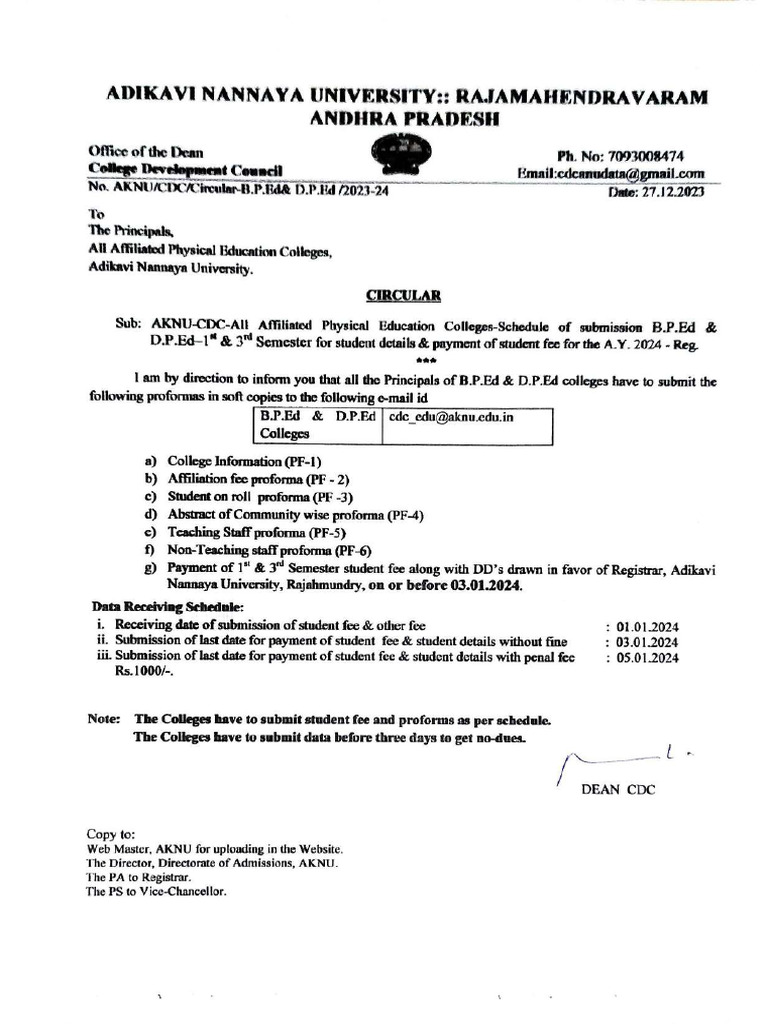 BPEd DPEd Circular | PDF