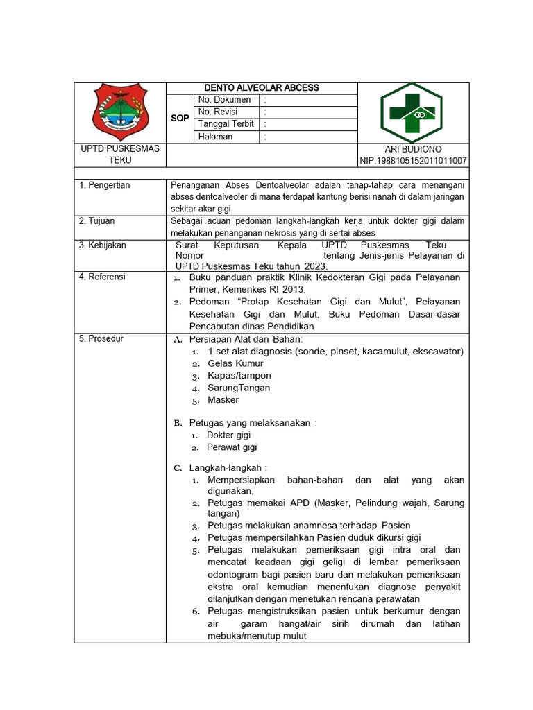 Dento Alveolar Abcess | PDF