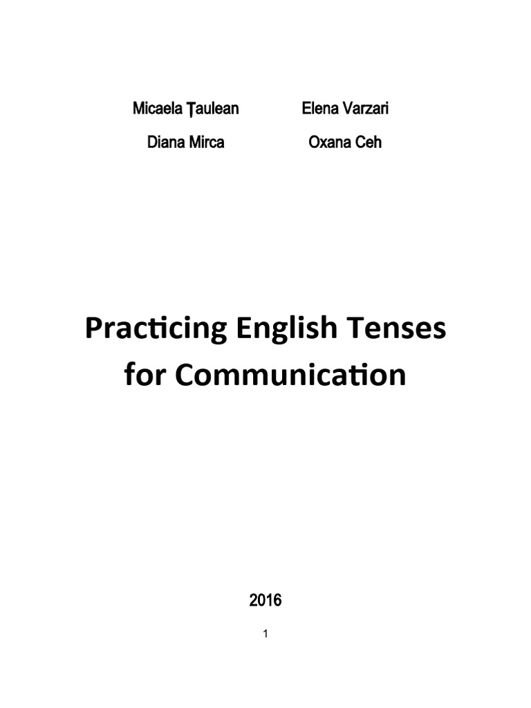 Practicing English Tenses For Communication | PDF | English Language ...