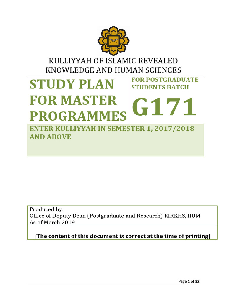 Study Plan G171 (MA) - New Code | PDF | Thesis | Linguistics