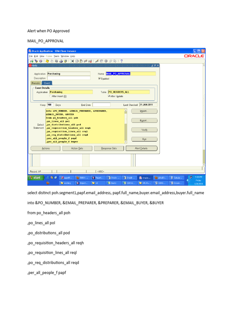 Alert When PO Approved | Download Free PDF | Computing | Computer Science