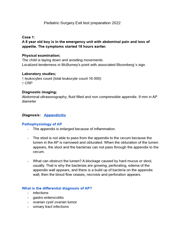 Pediatric-Surgery-Exit-test-preparation-2022 2 | PDF | Epidemiology ...