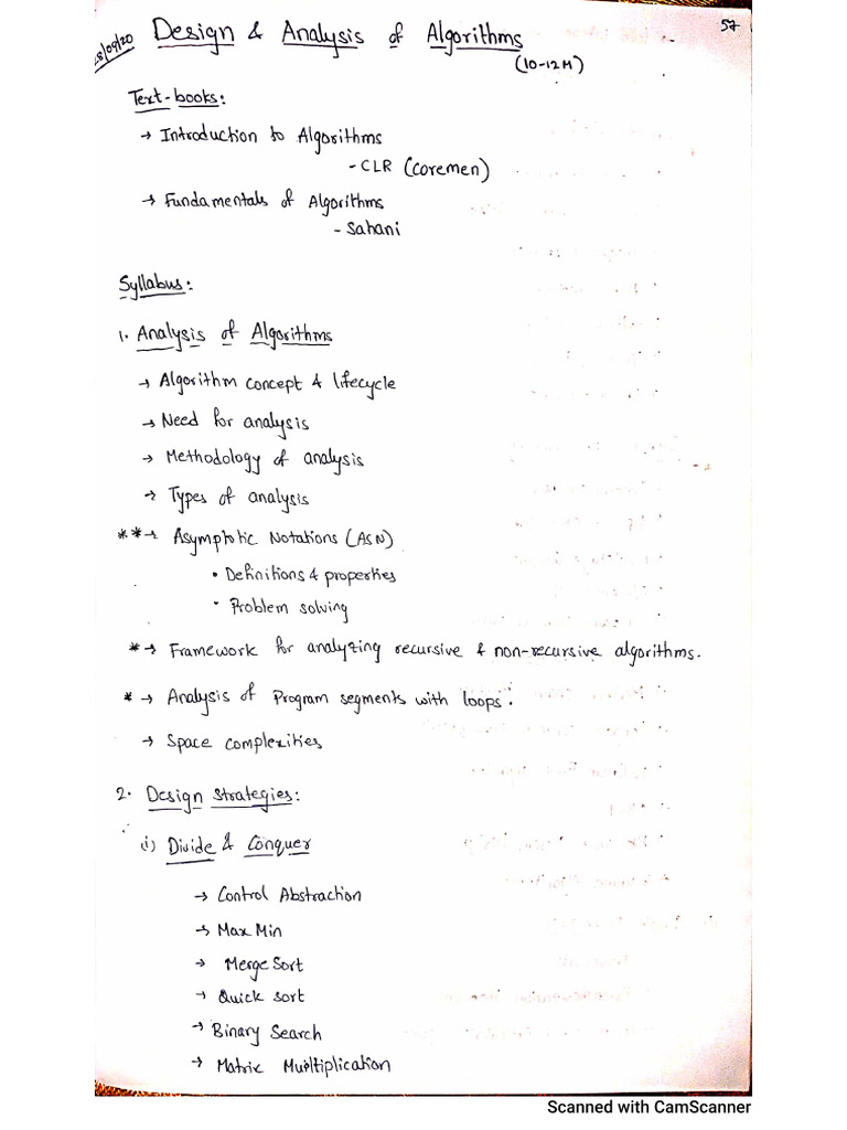 Algorithms Notes | PDF