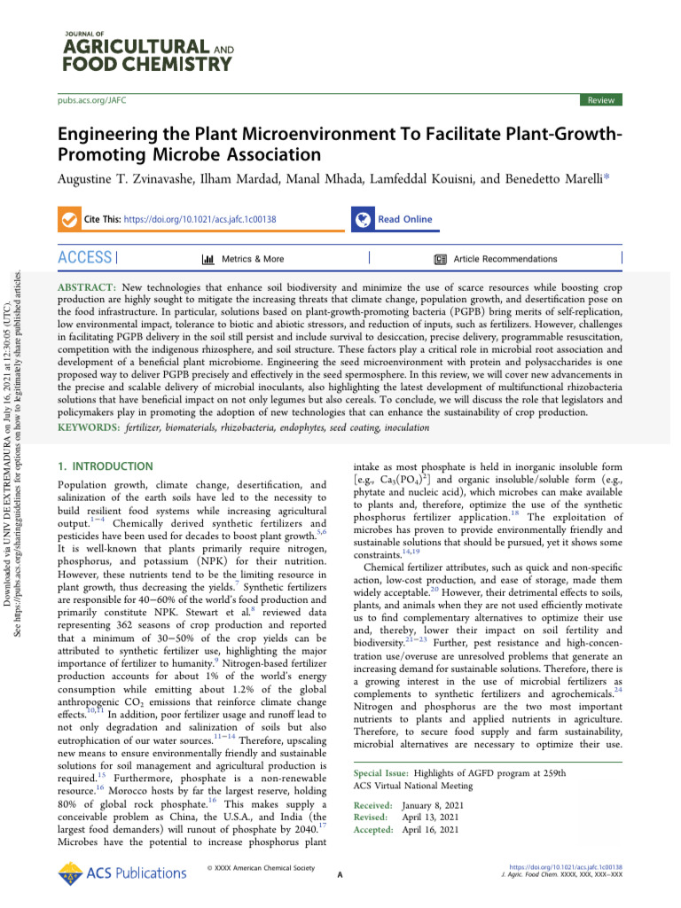 Engineering The Plant Microenvironment To Facilitate Plant ...
