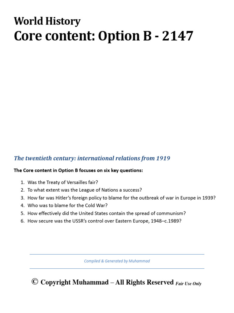 World History Notes - 2147 | PDF | Treaty Of Versailles | Weimar Republic