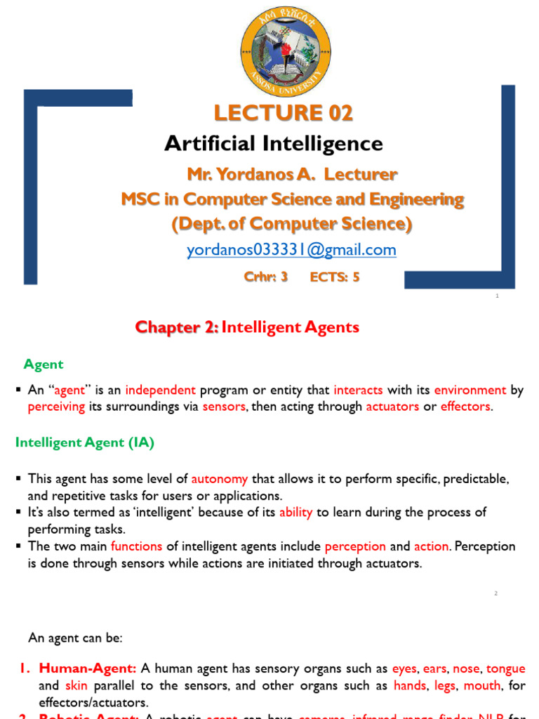 Chapter 2 AI | PDF | Artificial Intelligence | Intelligence (AI) & Semantics
