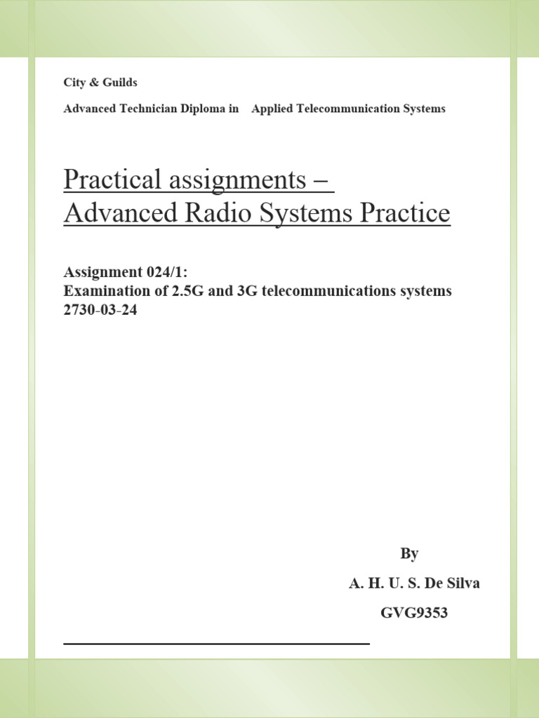 2.5G & 3G Practical Assignments | PDF | 3 G | General Packet Radio Service