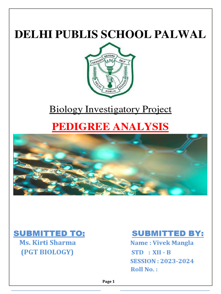 Biology Project (Pedigree Analysis) | PDF | Dominance (Genetics) | Allele