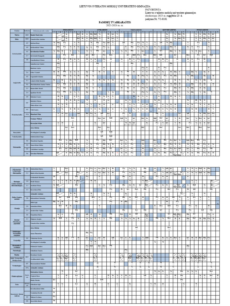 2012 Tvarkarastis | PDF