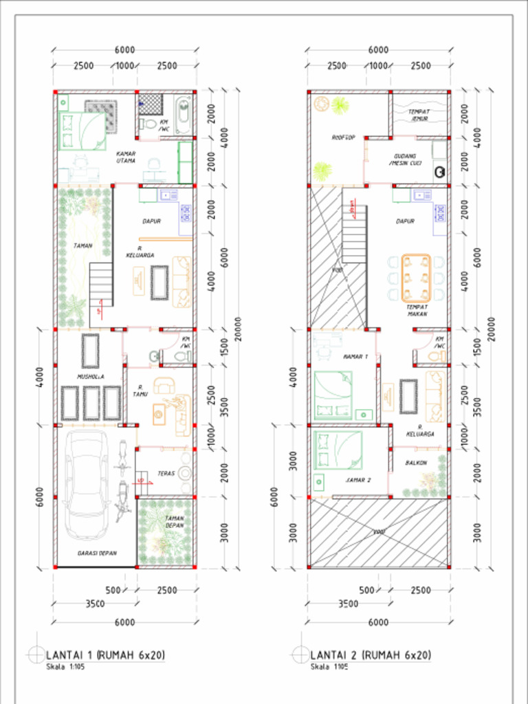 Denah Rumah 6x20 | PDF