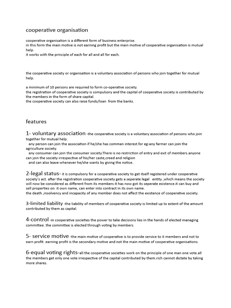 Understanding Cooperative Organizations | PDF | Cooperative | Companies