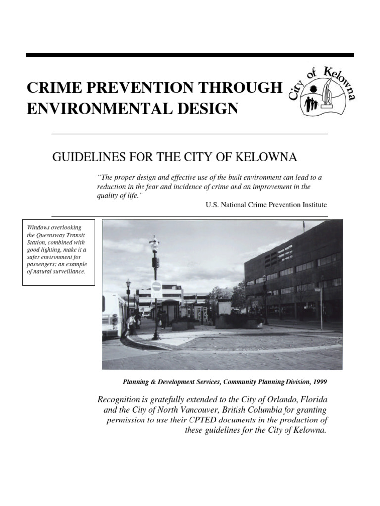 Kelowna's CPTED Crime Prevention Guidelines | PDF | Crime Prevention | Door