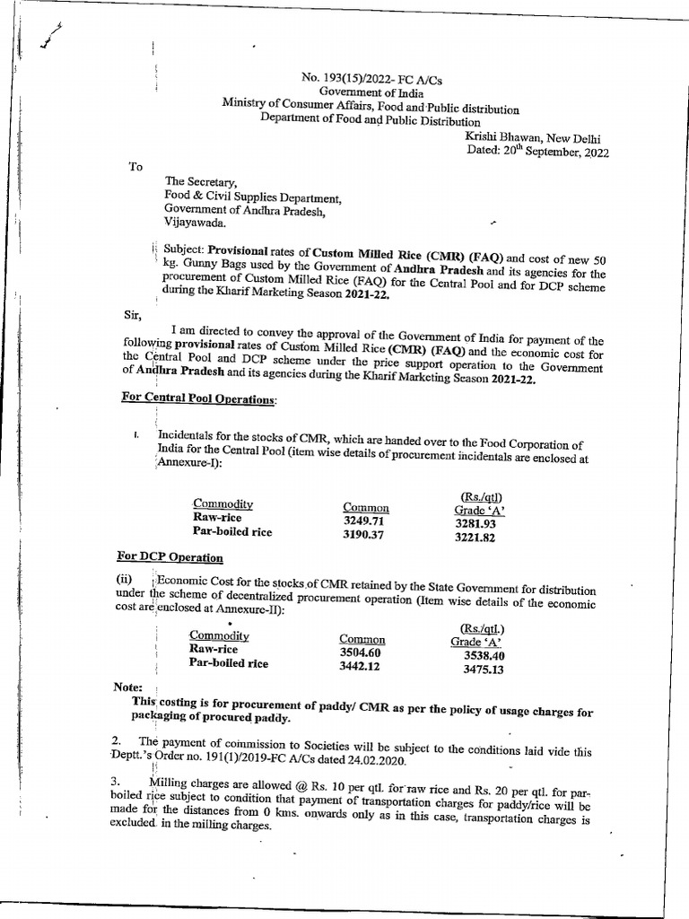 Costing Sheet KMS 2021-22 | PDF