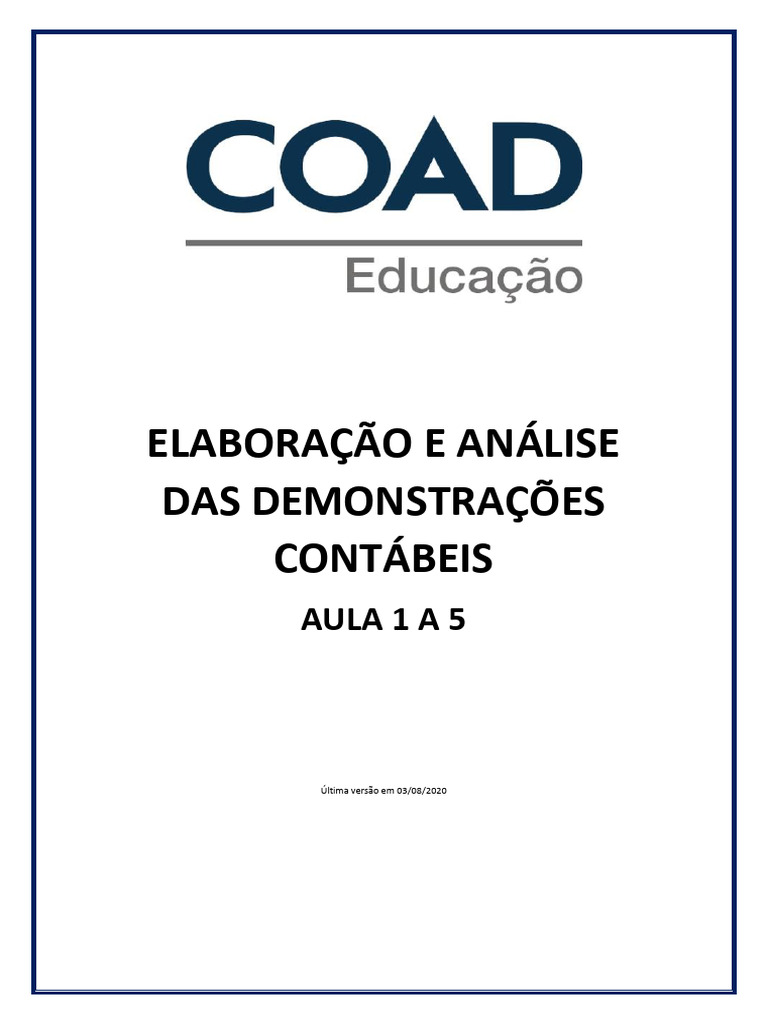 Apostila Elaboracao e Analise Das DC - Modulo 1 A 5 | PDF | Relatório anual | Contabilidade