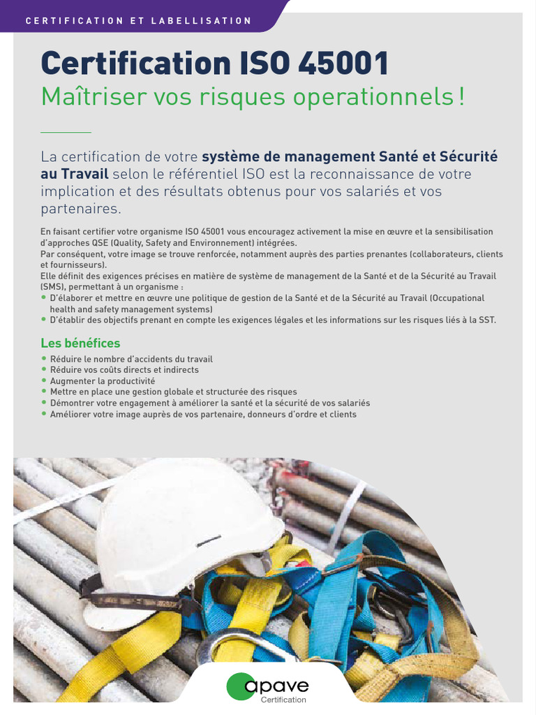Certification SST ISO 45001 | PDF