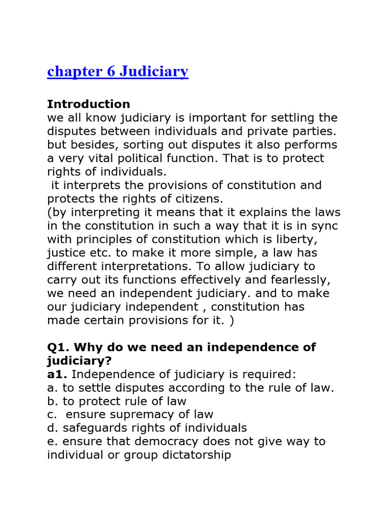 Chapter 6 Judiciary | PDF