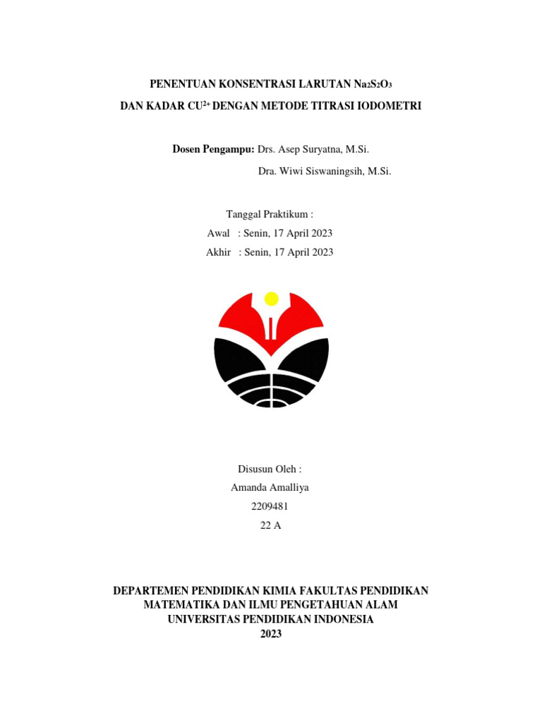 Laprak Titrasi Iodometri | PDF