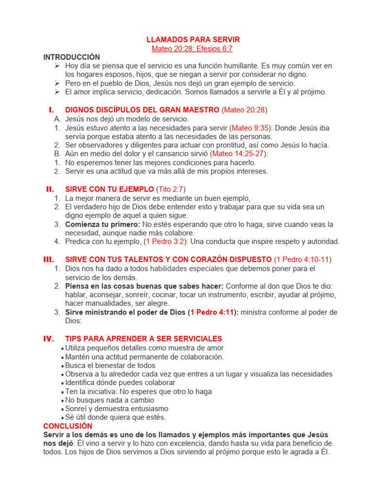 Llamados Para Servir Pdf Jesús Evangelio De Mateo