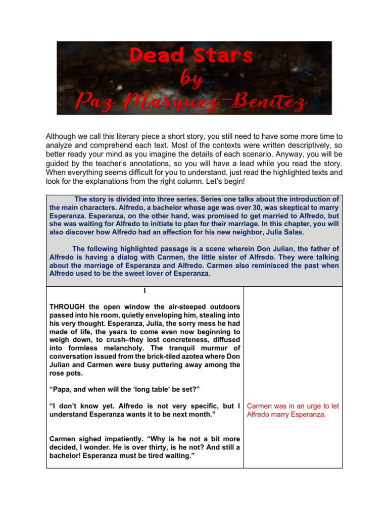 Dead Stars Paz Marquez Benitez | PDF