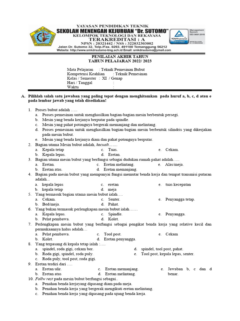 TPB Kelas Xi 2022-2023-2 | PDF