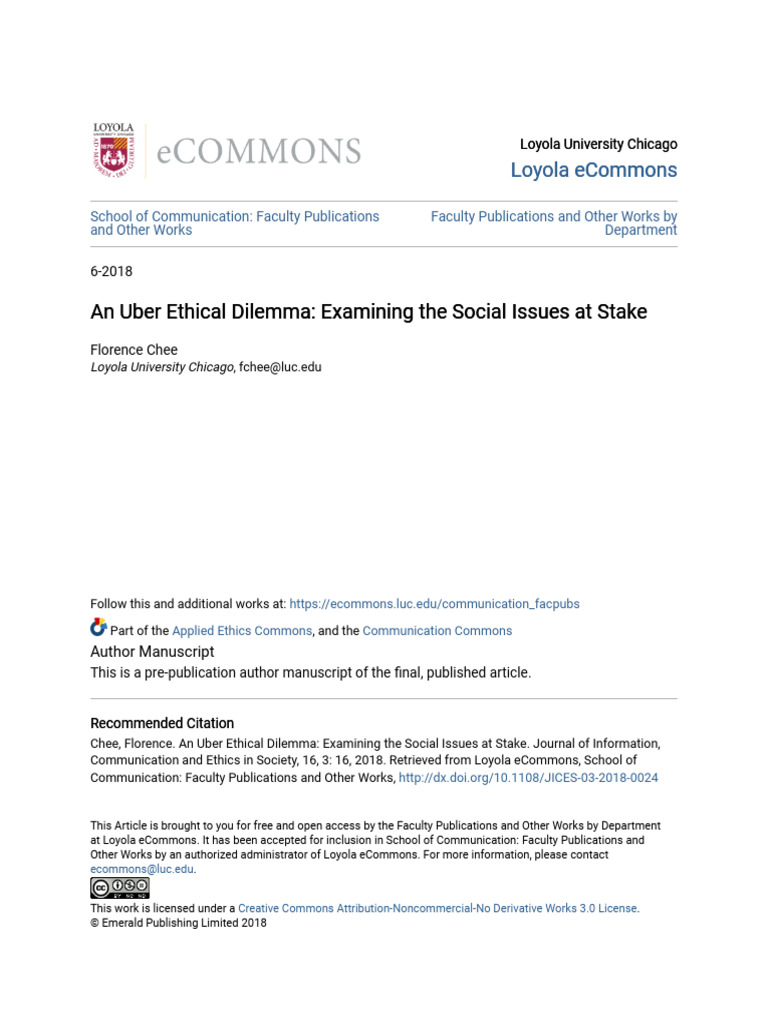 Uber's Ethical Challenges in the Gig Economy | PDF | Cost Of Living ...