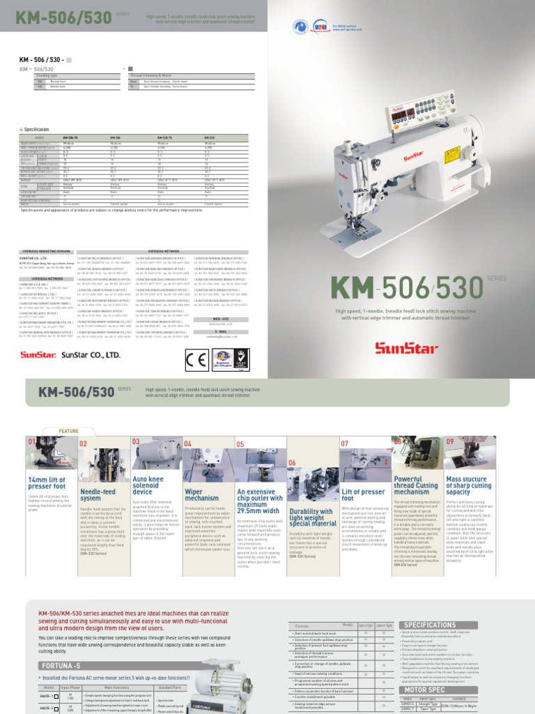 Sunstar KM530 | Download Free PDF | Sewing Machine | Manufactured Goods