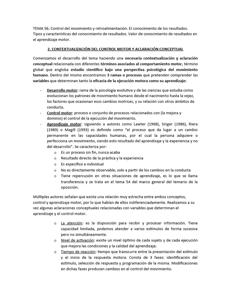 Tema 56 | PDF | Aprendizaje | Sicología