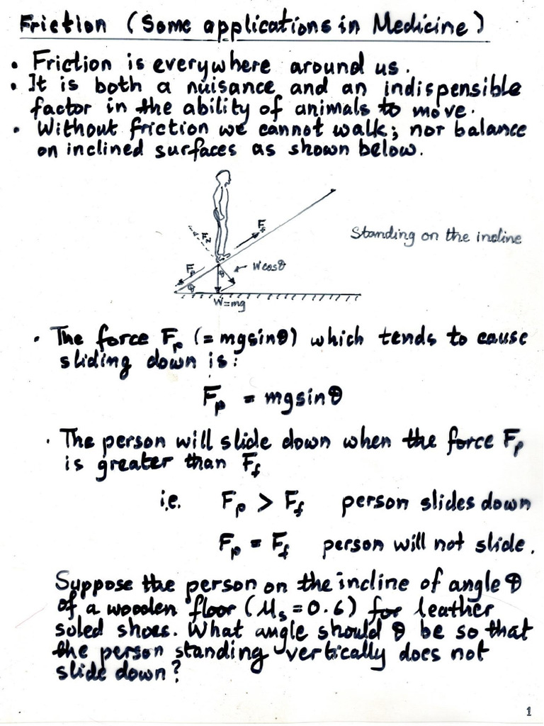 Friction in Medicine Topic 5 | PDF