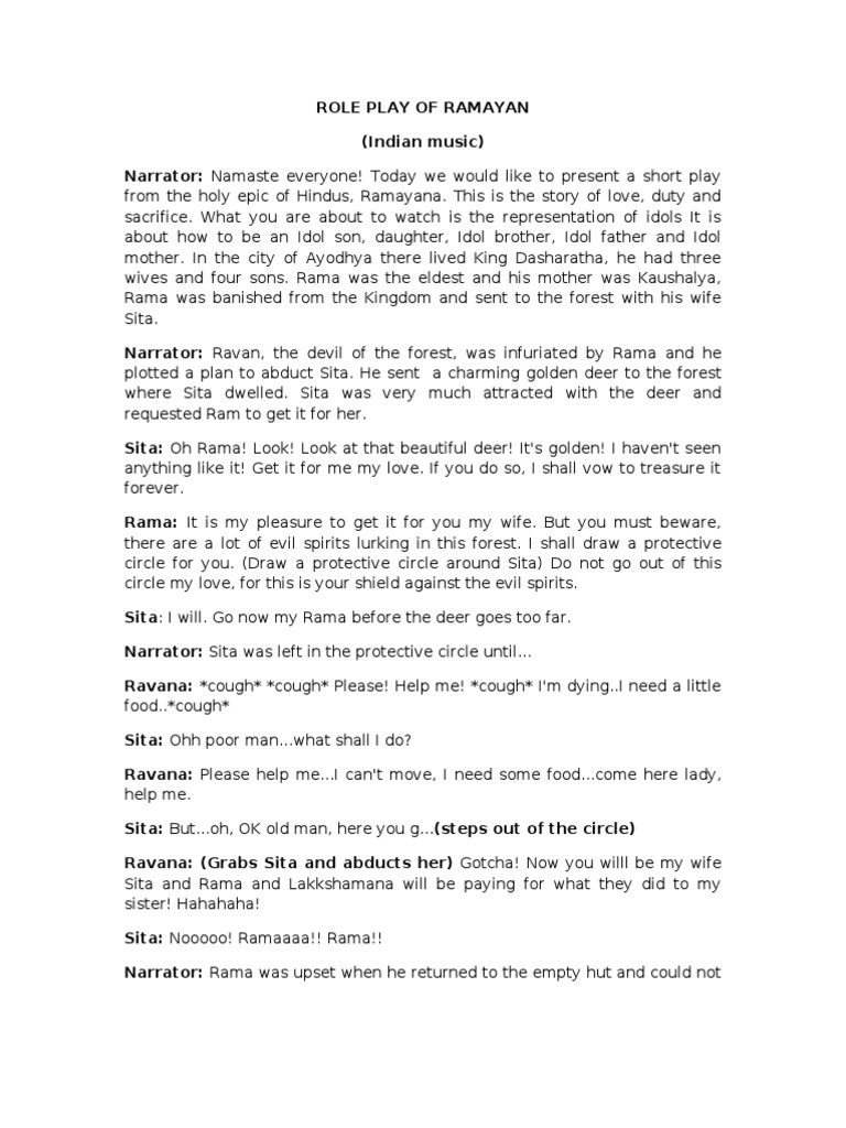 Script Shorter | PDF | Sita | Rama