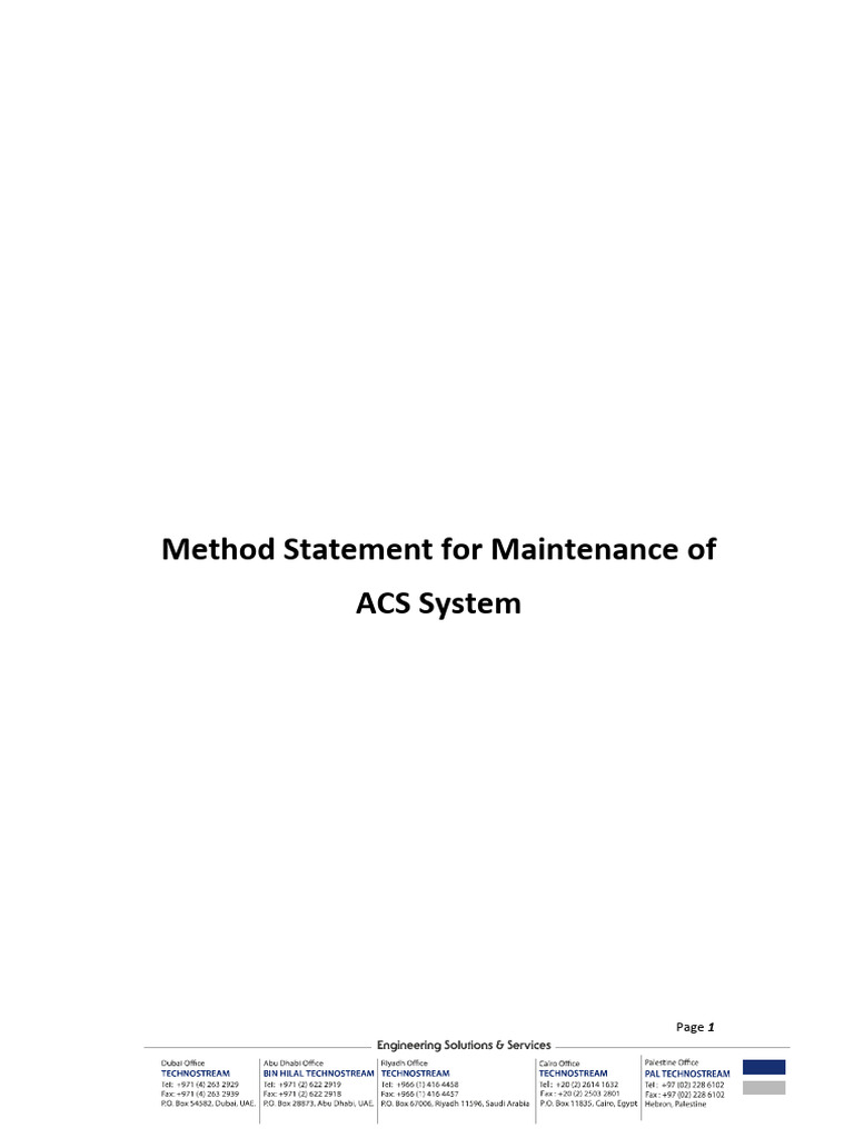 MS For Maintenance of ACS System | PDF