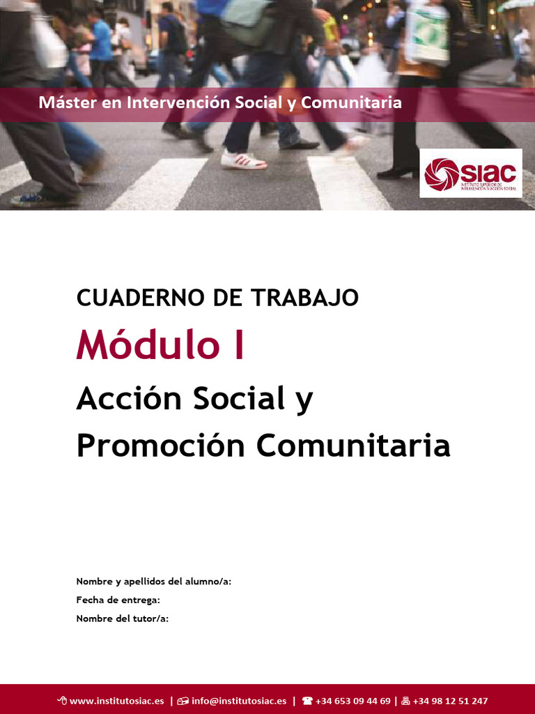 01 - Módulo I - Cuaderno Del Trabajo - Acción Social y Promoción Comunitaria - MISC | PDF