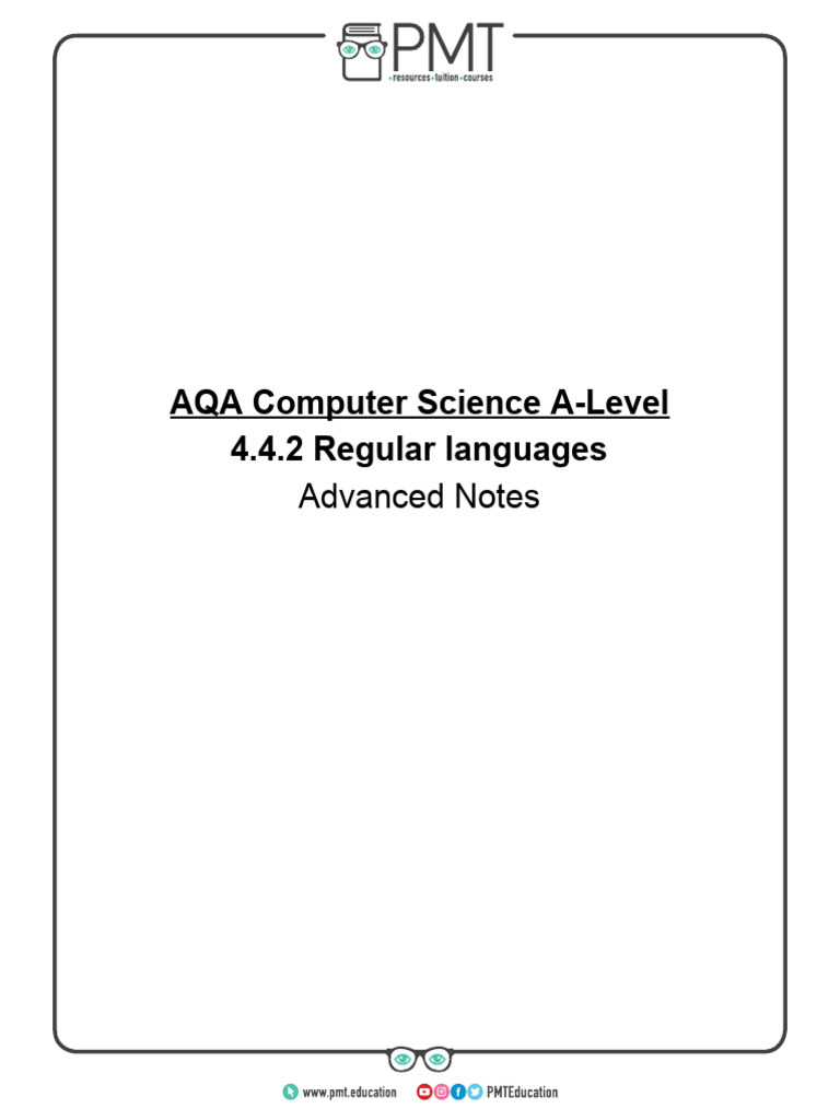 AQA A-Level Computer Science: Regular Languages | PDF | Set ...