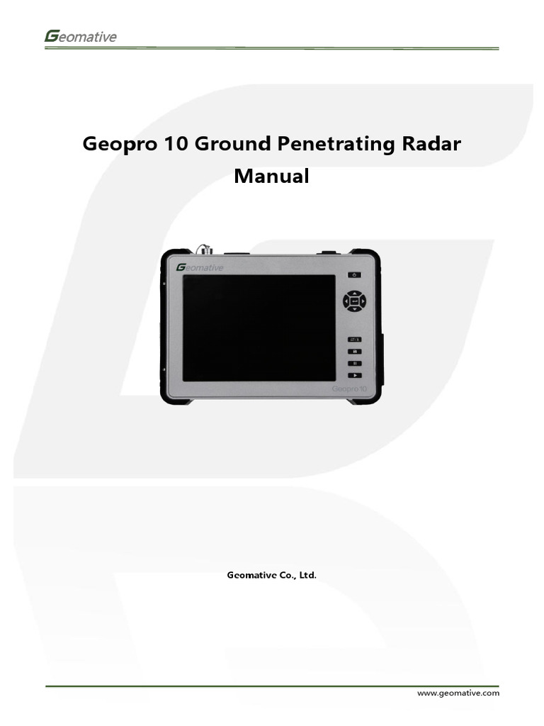 Geopro 10 Ground Penetrating Radar Manual-2022 | PDF | Radar ...