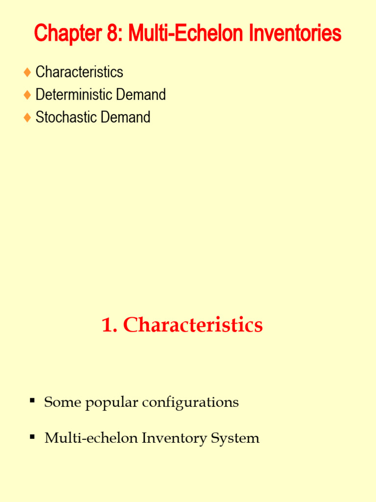 Chapter 8 - Multiechelon Inventories | PDF | Inventory | Demand