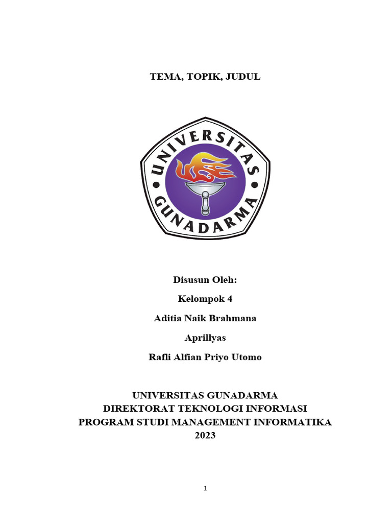 Panduan Tema, Topik, dan Judul | PDF