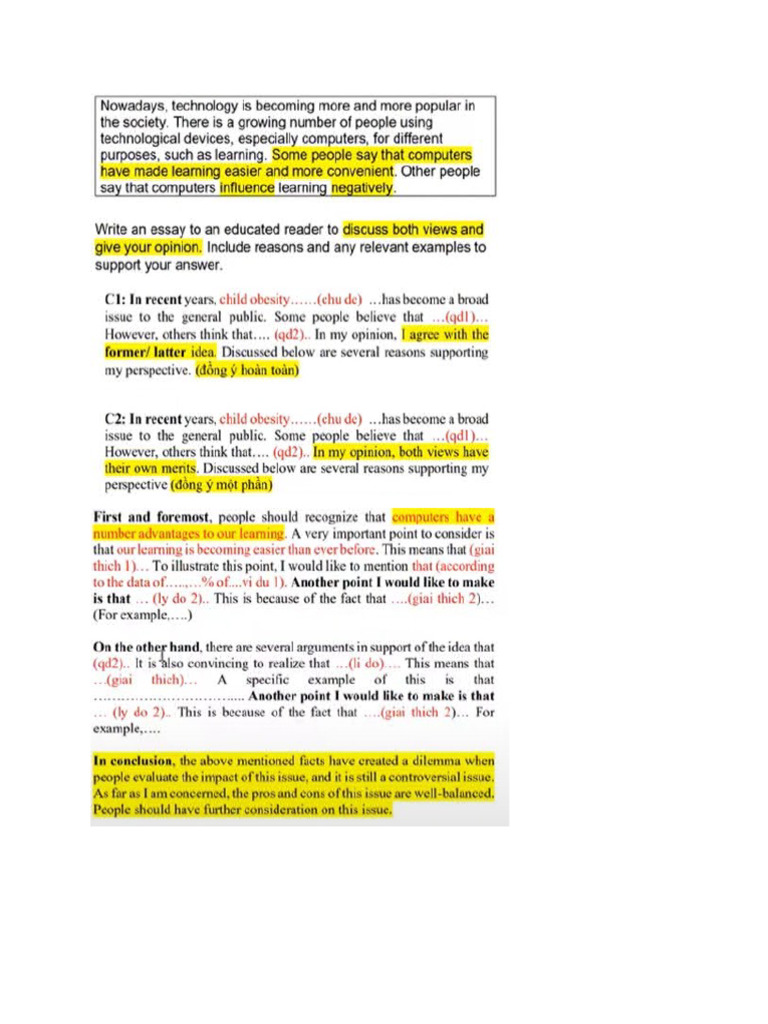 ĐỀ WRITING TASK 2-COMPUTER | PDF
