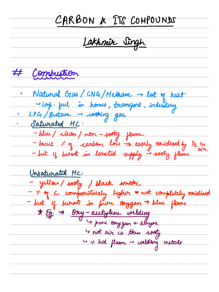 Carbon Notes Class 10 | PDF